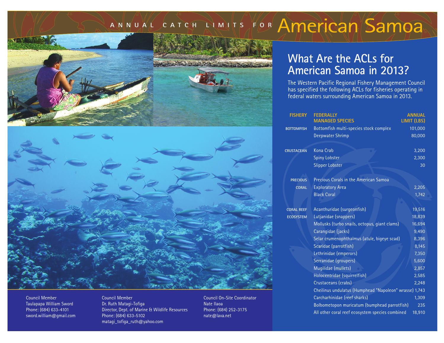 ACL Brochure for American Samoa 2013 by Western Pacific Regional ...