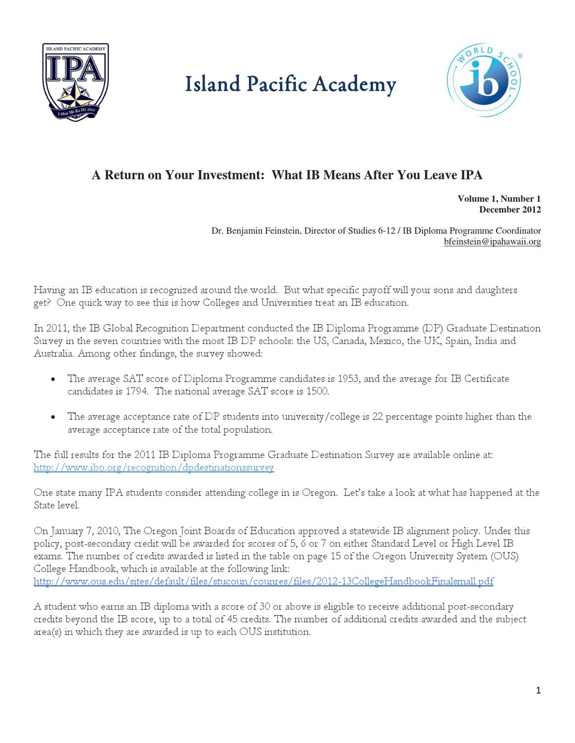 IB Programme Brochure by IslandPacificAcademy - Issuu