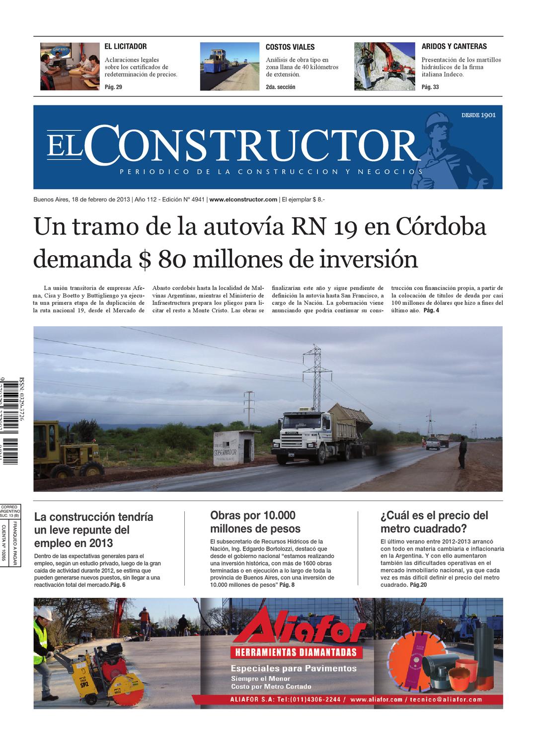 EL CONSTRUCTOR - 12/02/2013 - Año 112 - Nº 4941 by ELCO Editores - Issuu