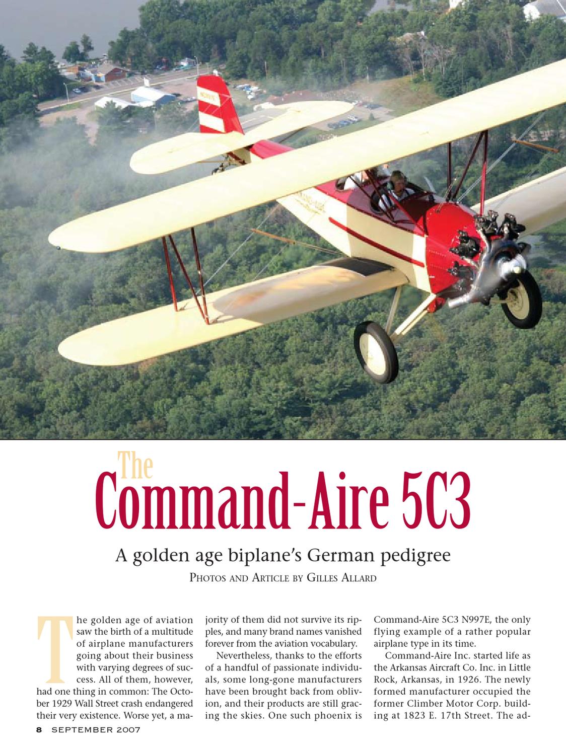 2007-Vol.-35-No.-09-The-Command-Aire-5C3 by EAA Vintage Aircraft ...