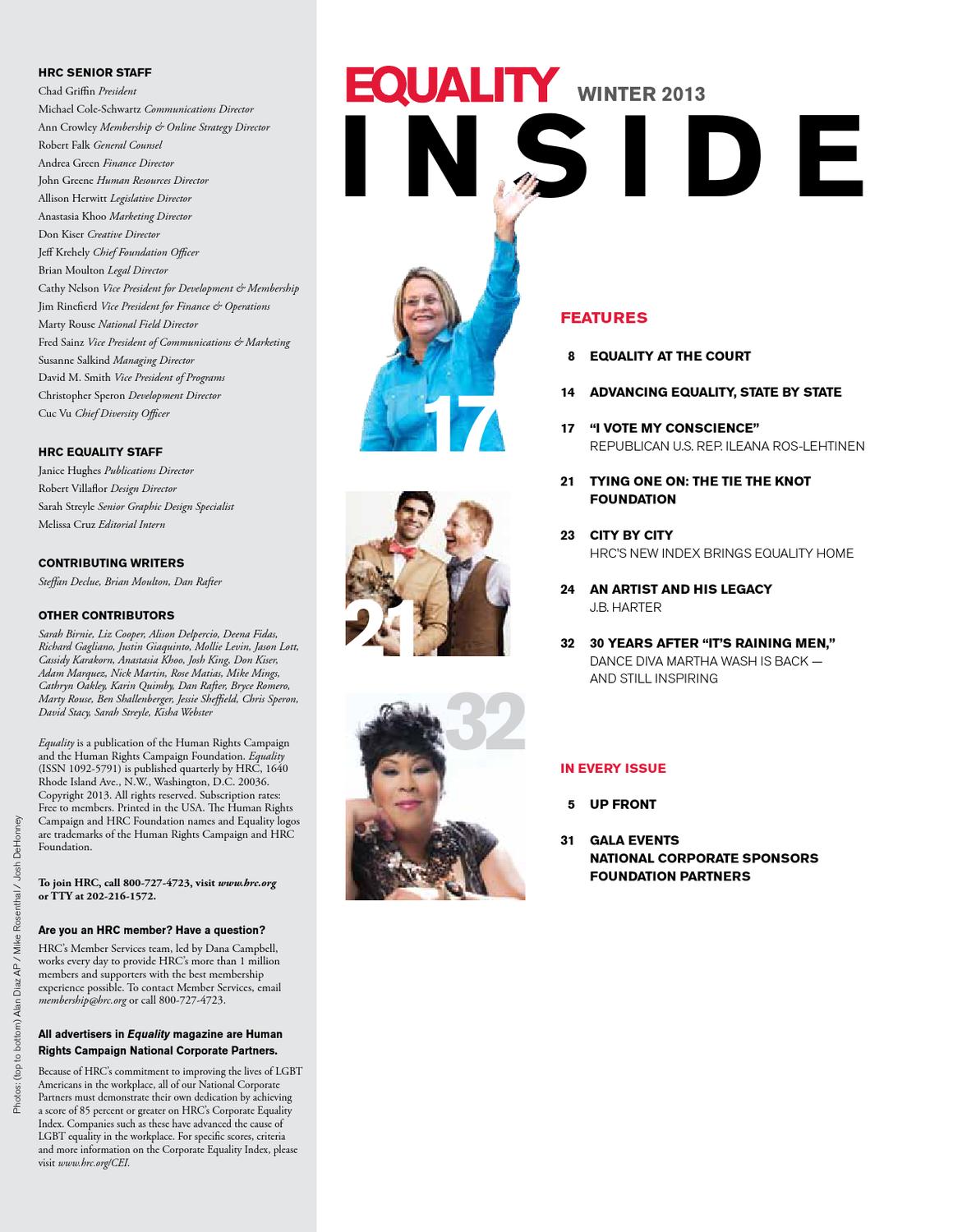 Equality Magazine Winter 2013 by Human Rights Campaign - Issuu