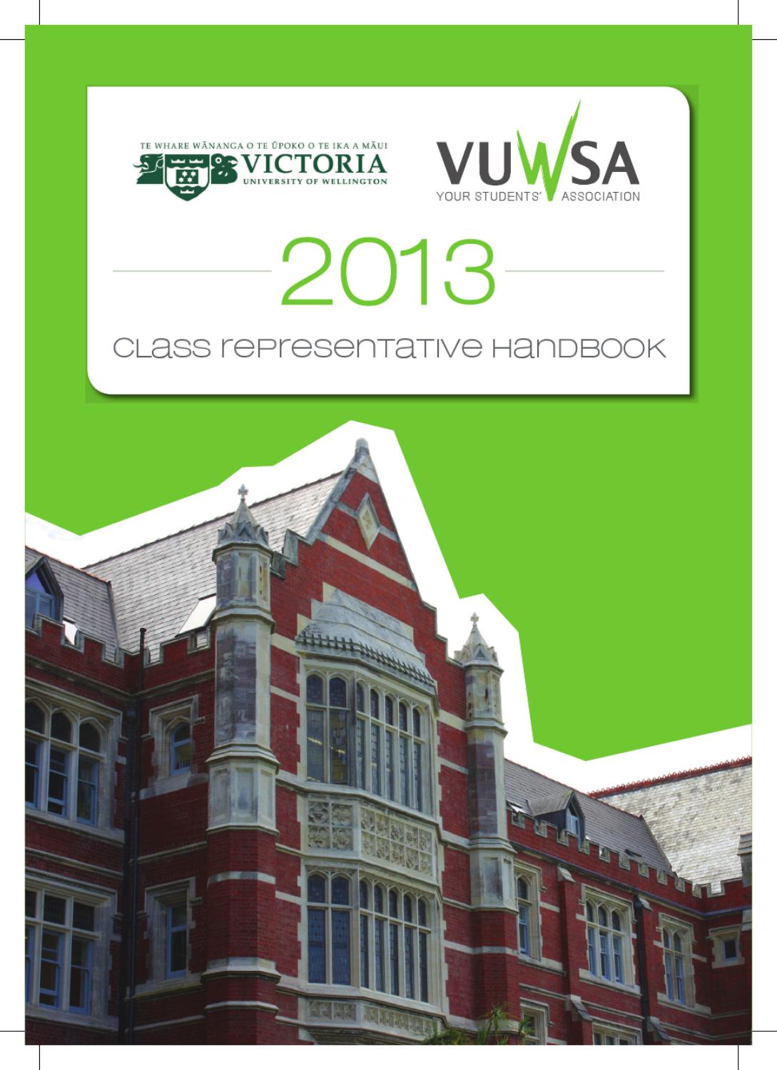 2013 Class Rep Handbook by Victoria University of Wellington Students ...