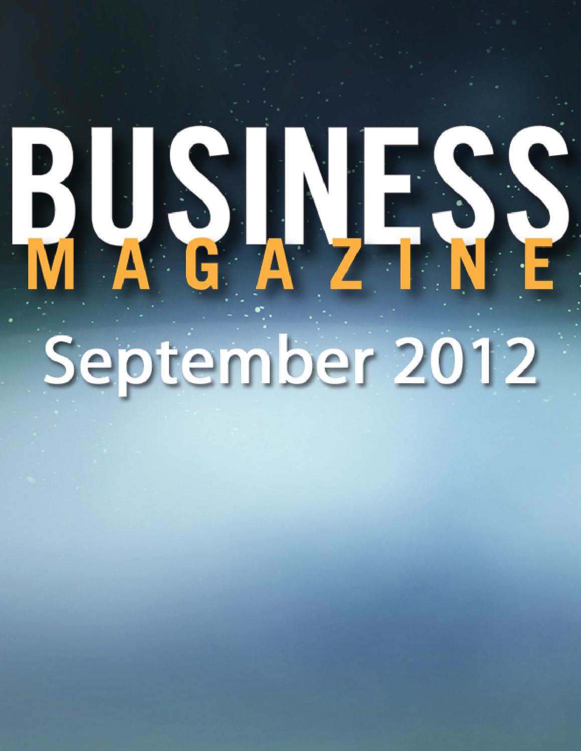 September 2012 Business Magazine by MBA Business Magazine - Issuu