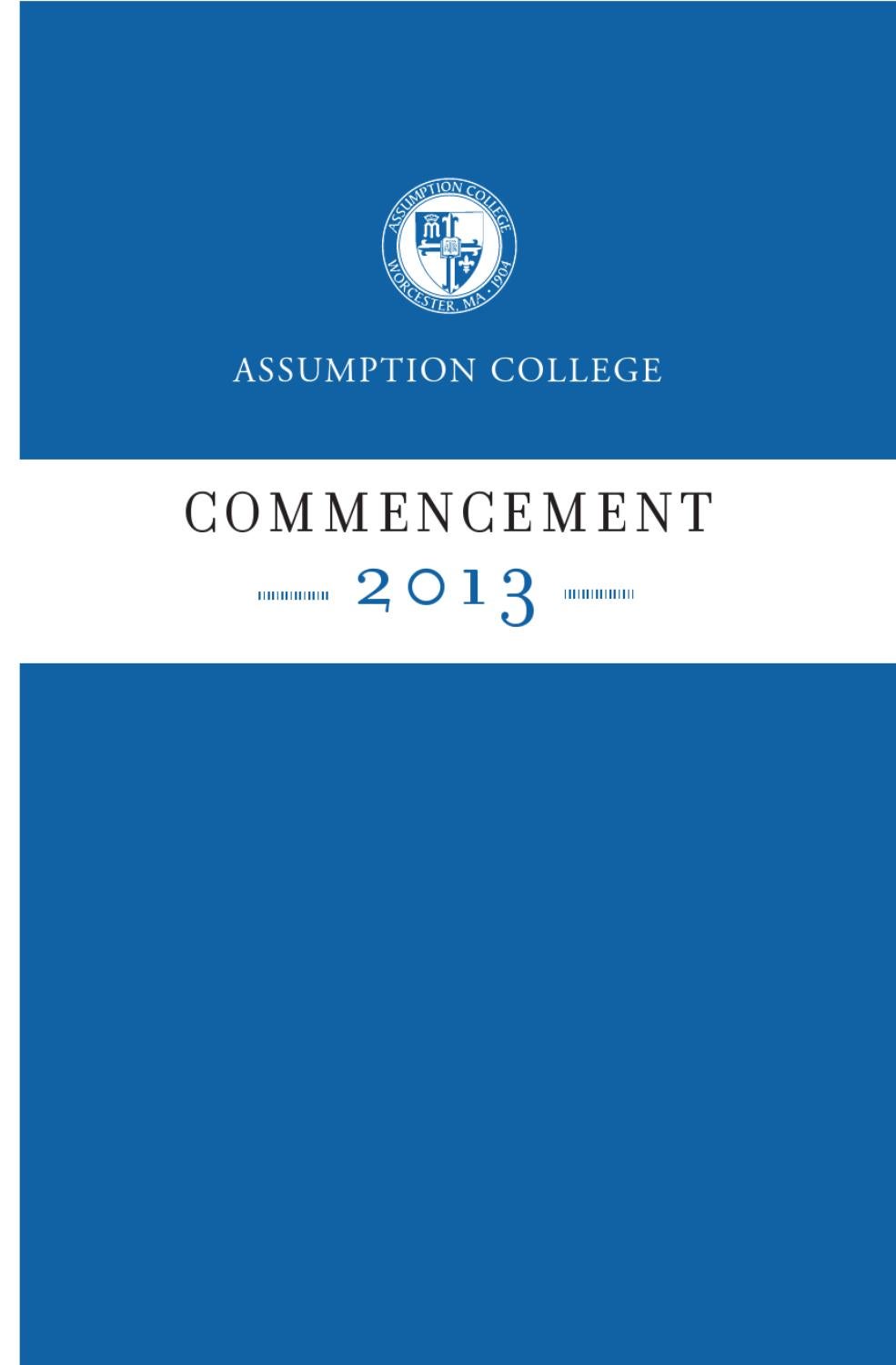 Assumption College Undergraduate Commencement by Assumption University ...