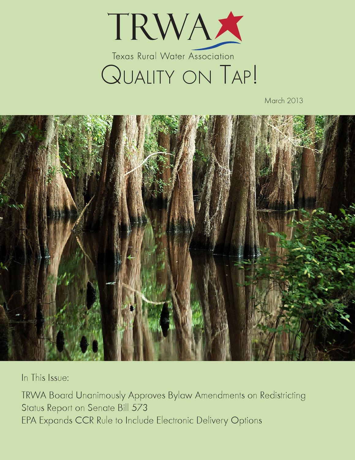 Quality on Tap March 2013 by Texas Rural Water Association - Issuu