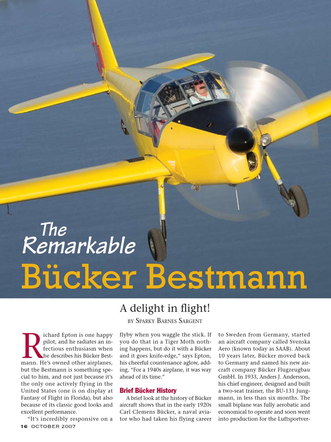 2007-Vol.-35-No.-10-The-Remarkable-Bucker-Bestmann by EAA Vintage ...