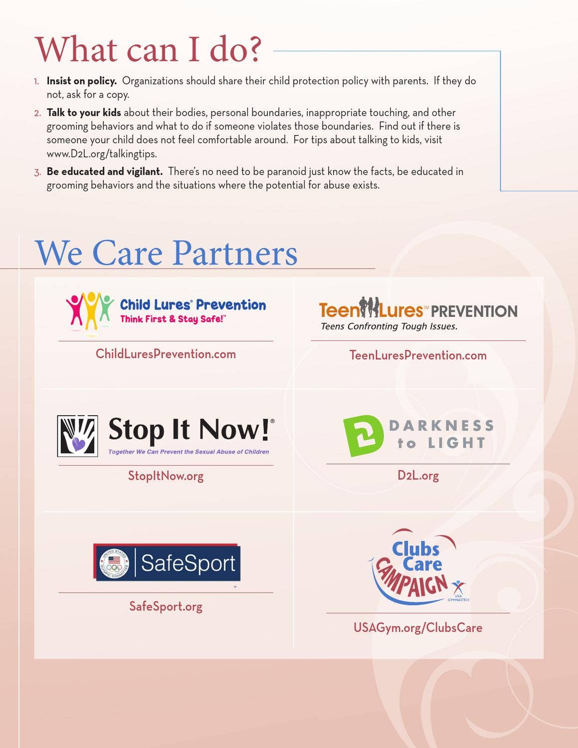 We Care Campaign brochure by USA Gymnastics - Issuu