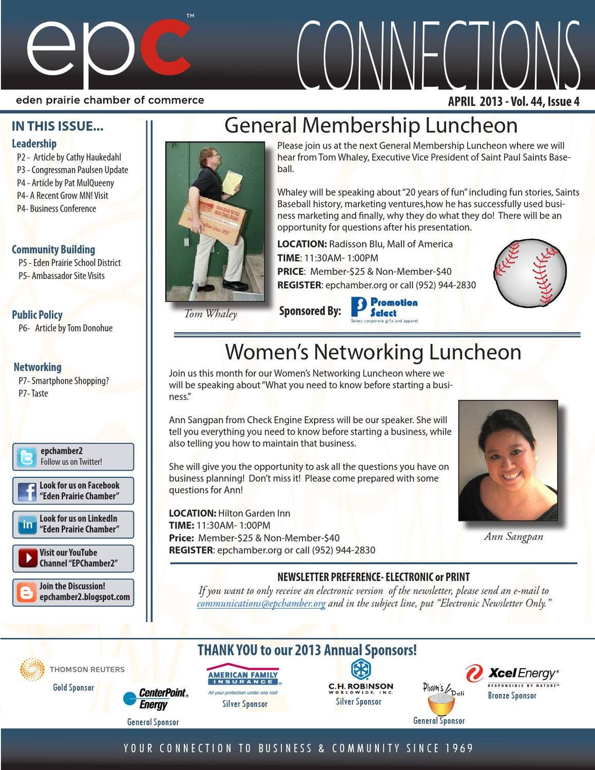 April 2013 Newsletter by Marketing & Communications Manager - Issuu