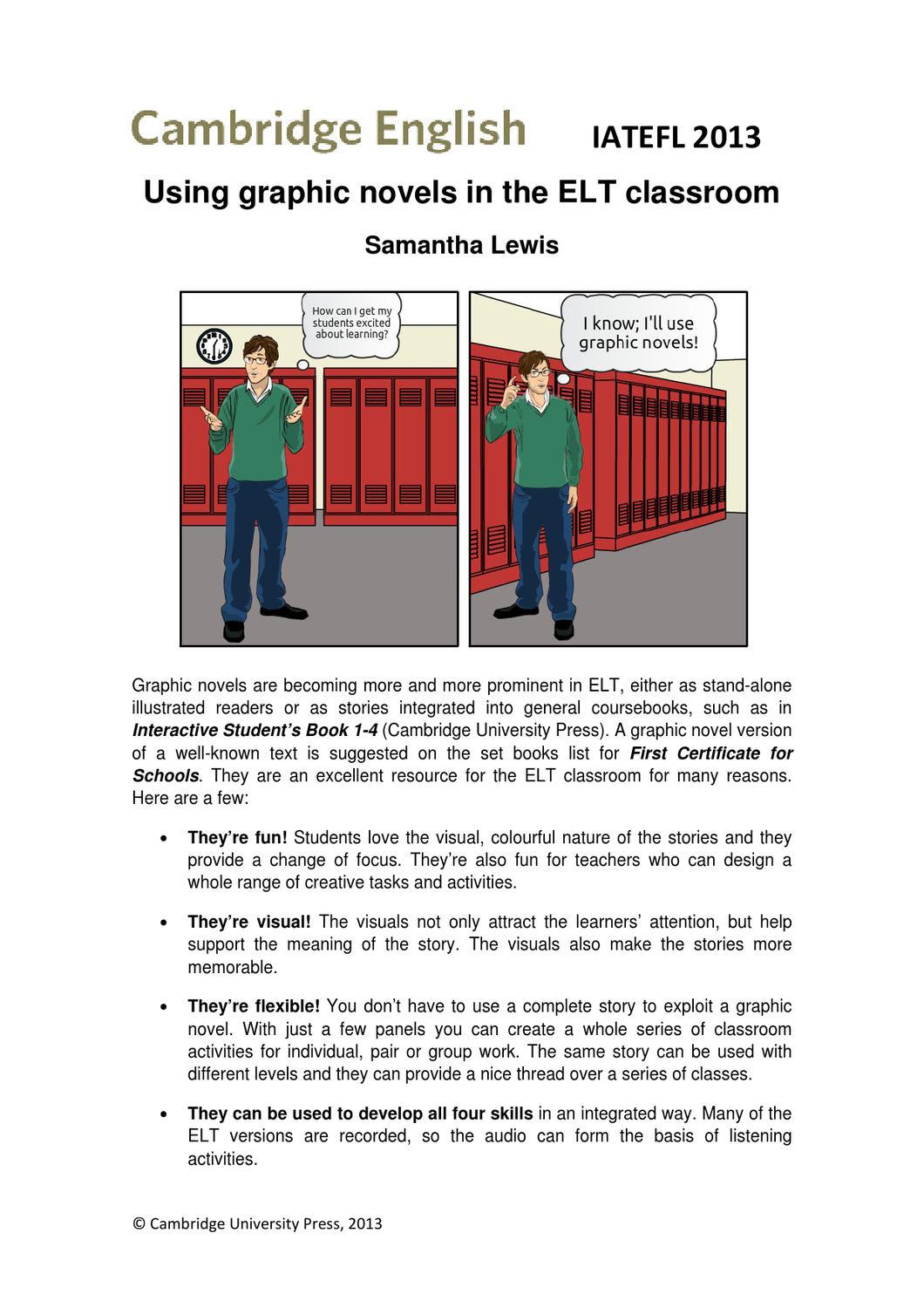Using Graphic Novels - Sam Lewis - IATEFL 2013 by Cambridge English - Issuu