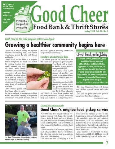 Spring 2013 Good Cheer Newsletter by Good Cheer Food Bank - Issuu