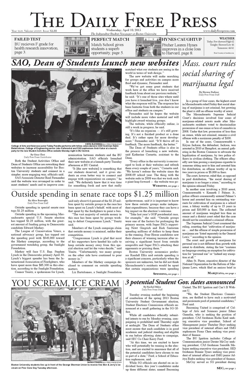 4-10-2013 by The Daily Free Press - Issuu