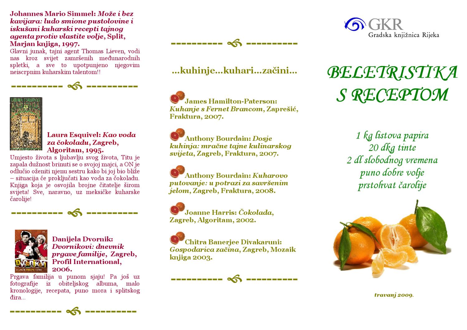 Beletristika s receptom by Gradska Knjižnica Rijeka - Issuu