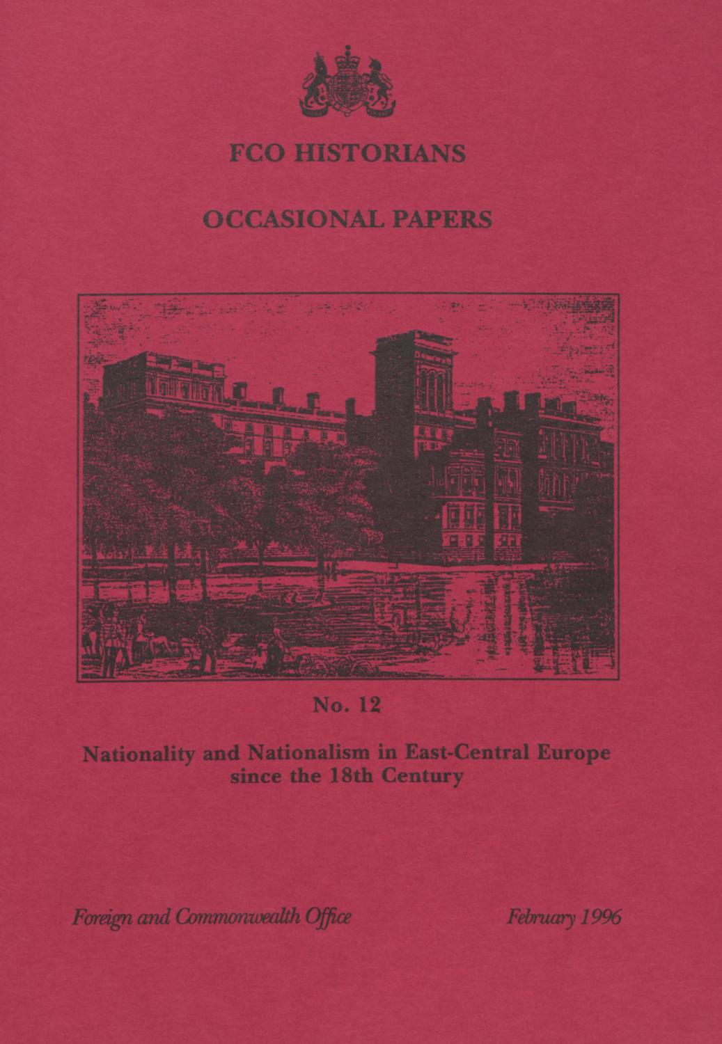 Nationality and Nationalism in East-Central Europe since the 18th ...
