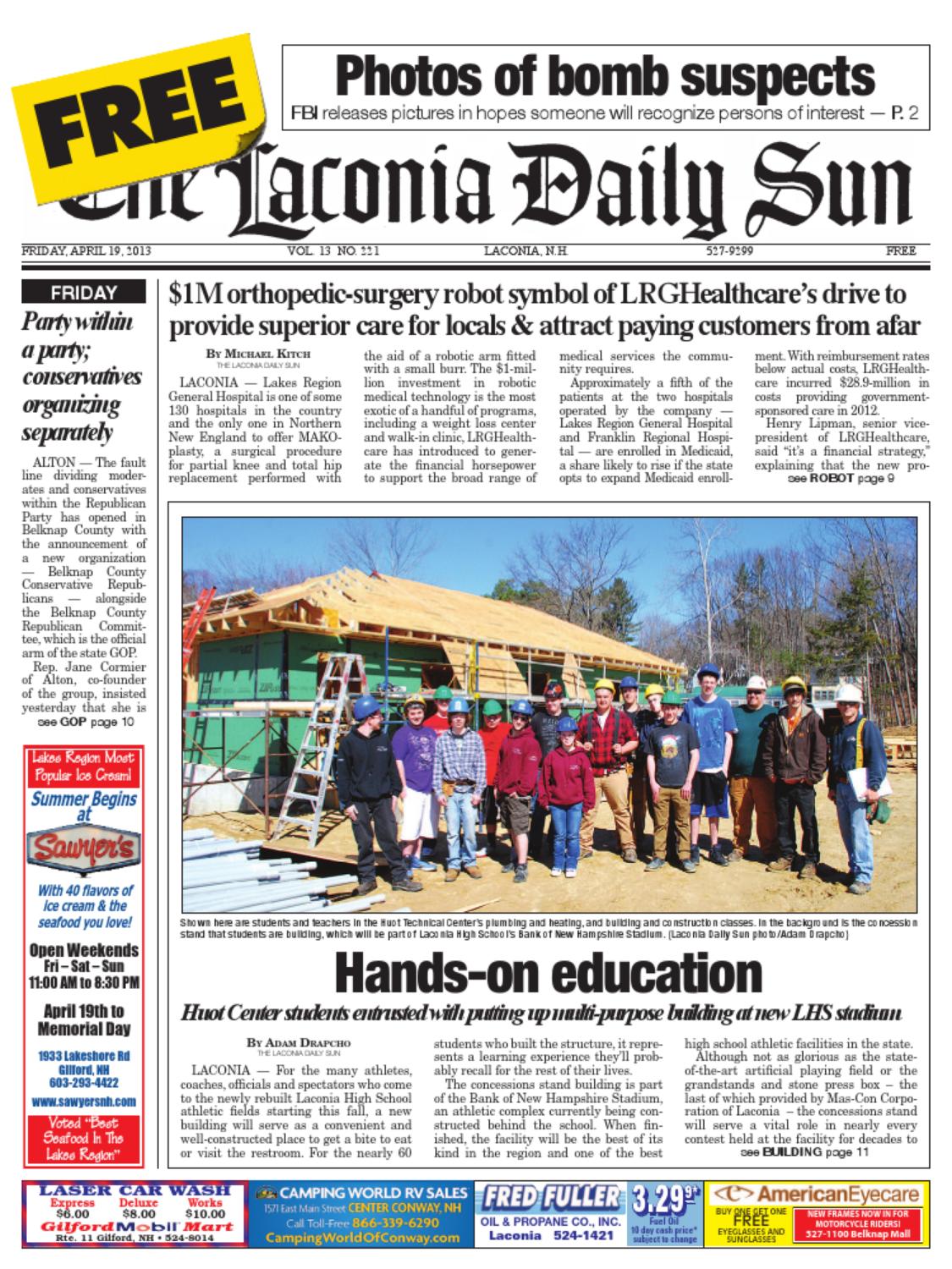 The Laconia Daily Sun, April 19, 2013 by Daily Sun - Issuu