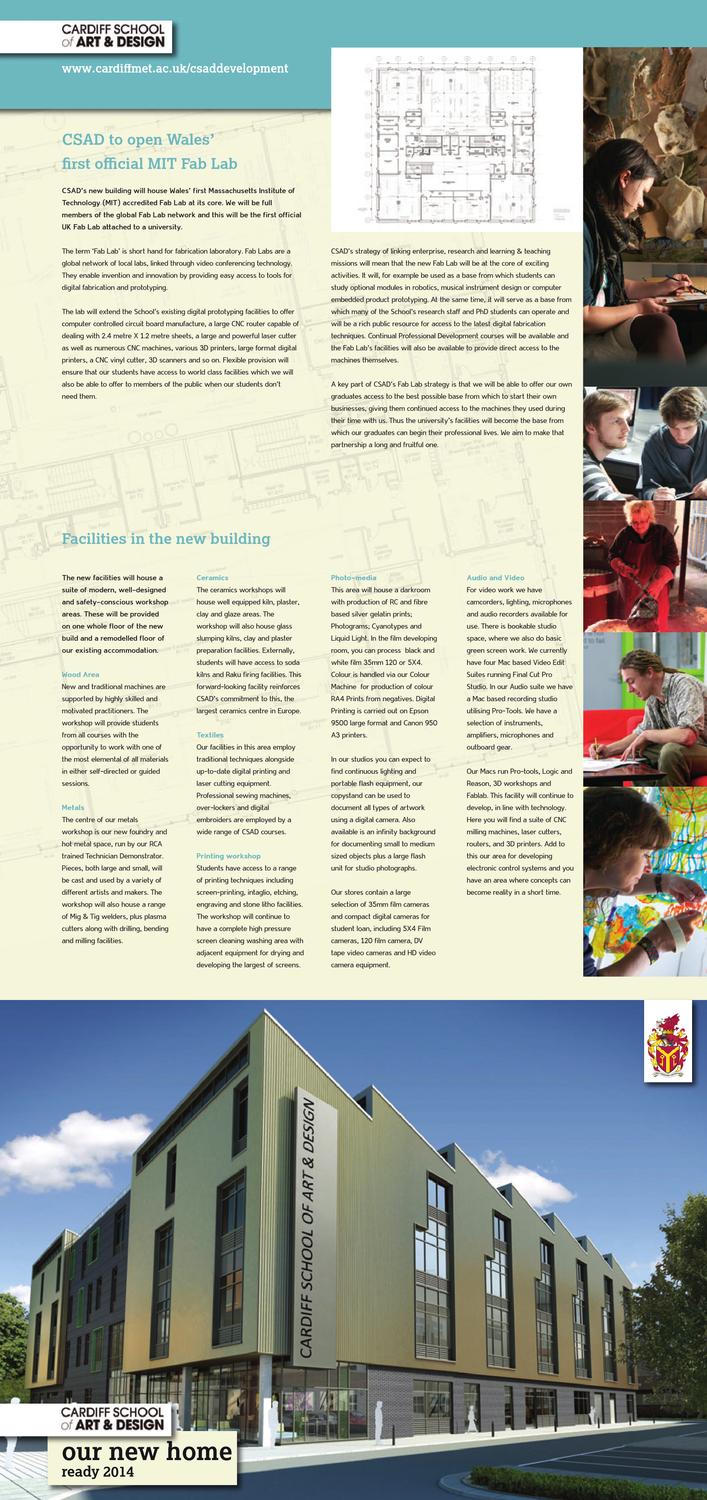 Cardiff School of Art & Design - New Building Leaflet by Cardiff ...