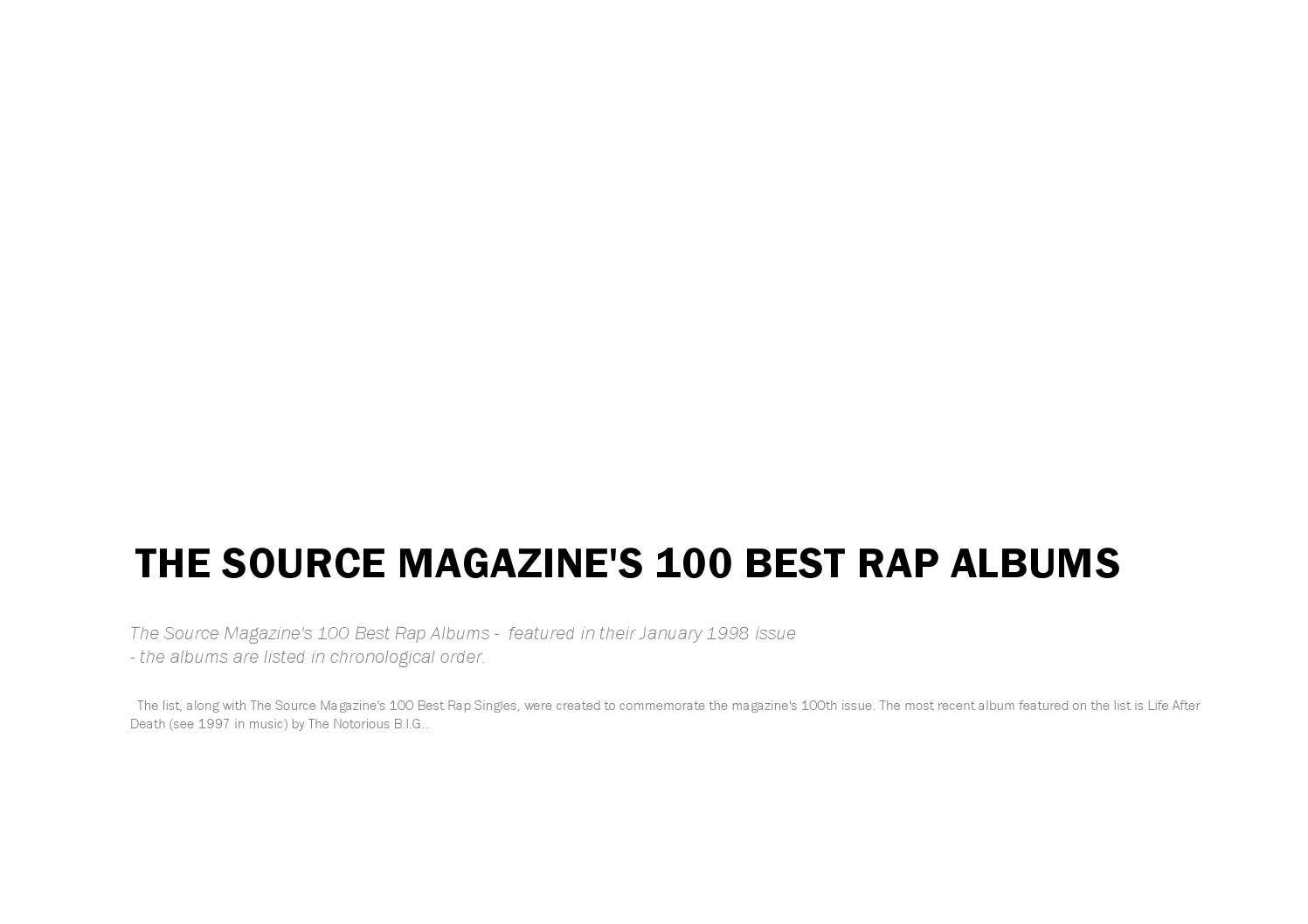 The source magazine's 100 best rap albums by Michael Bech - Issuu