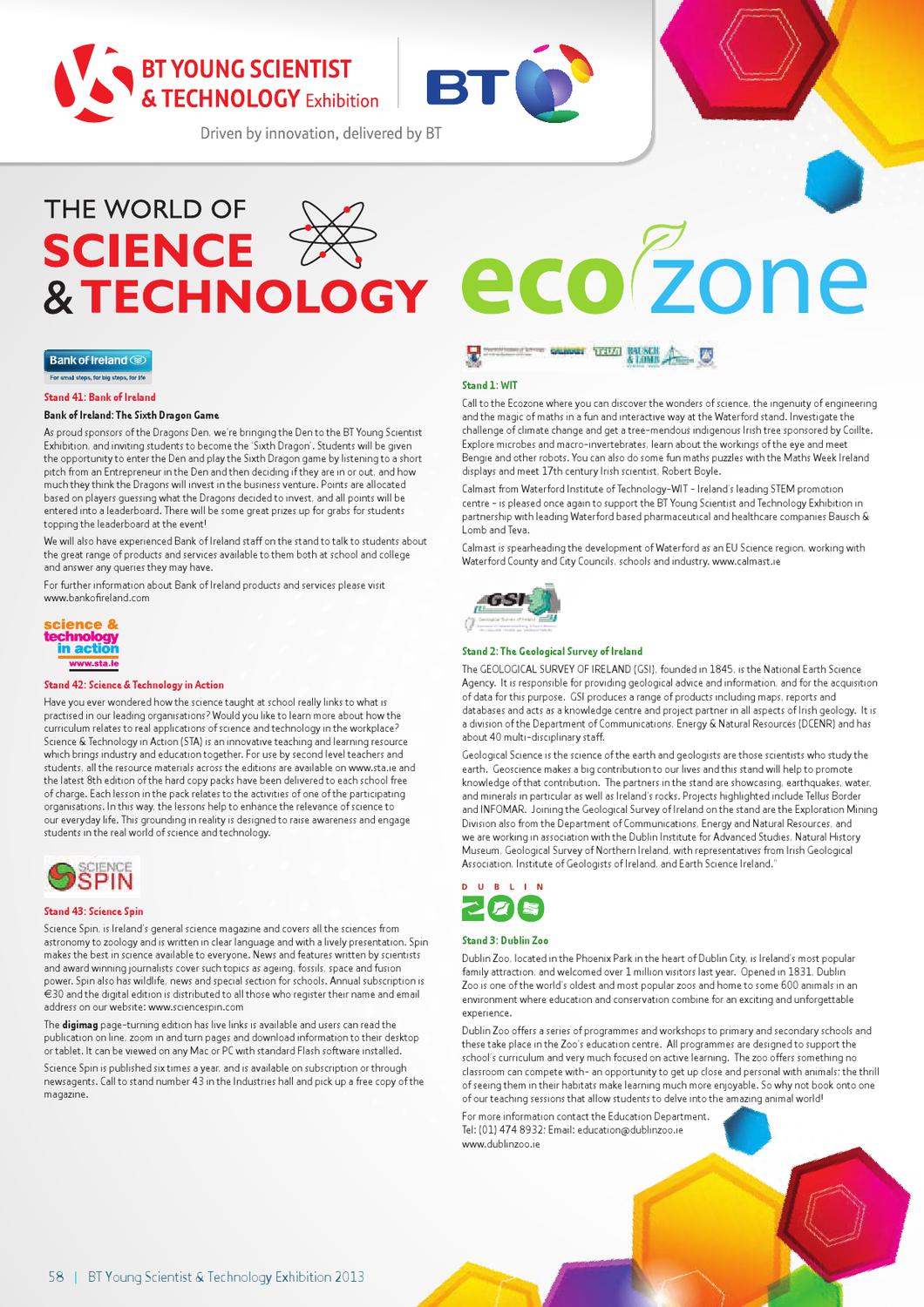 2013 exhibition guide by BT Young Scientist - Issuu