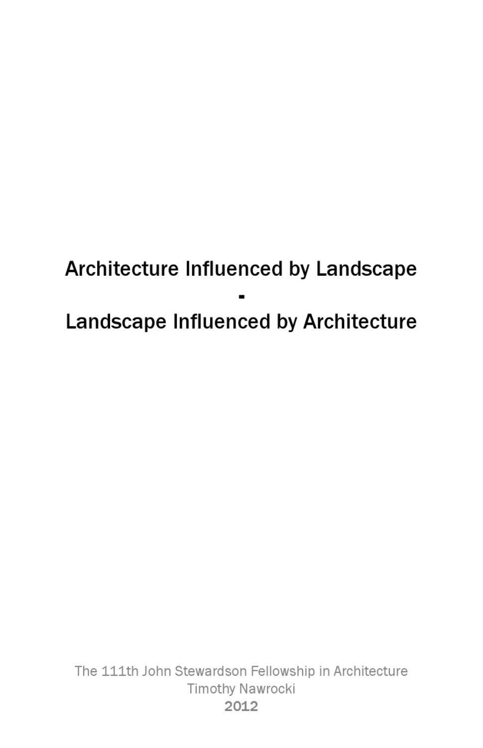 2012 Stewardson Fellowship by Timothy Nawrocki - Issuu