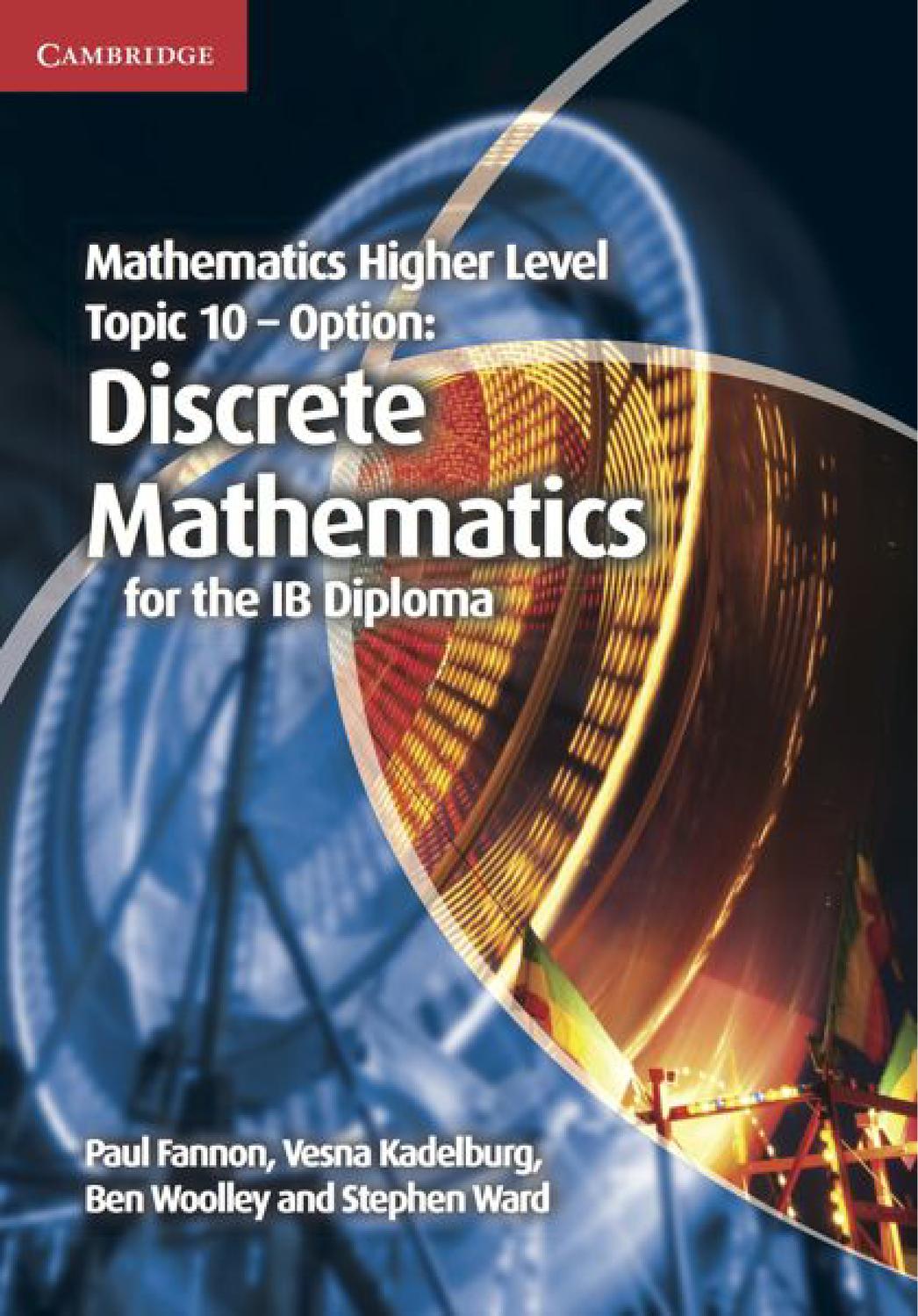 Mathematics Higher Level Topic 10 Option Discrete Mathematics By