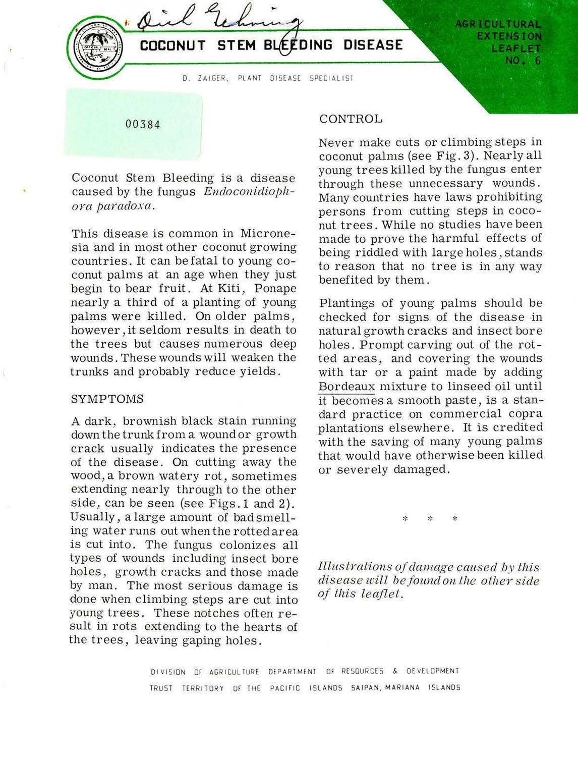 Coconut stem bleeding disease by MARC - Issuu