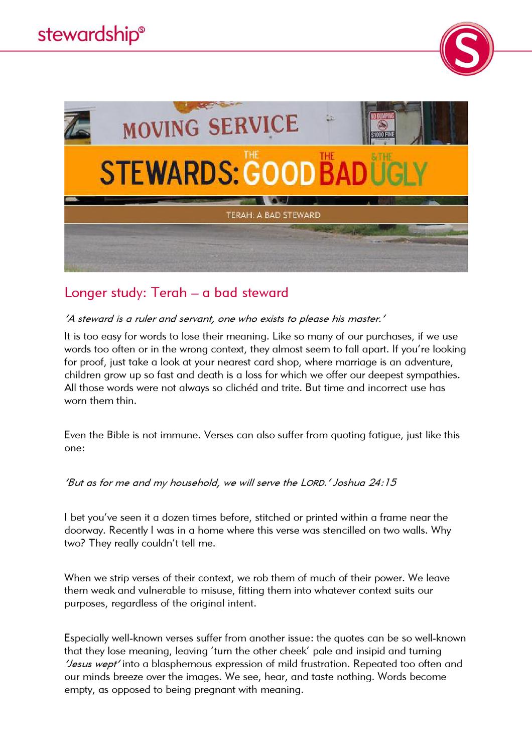 Stewards: the good, the bad & the ugly - Terah by Stewardship - Issuu