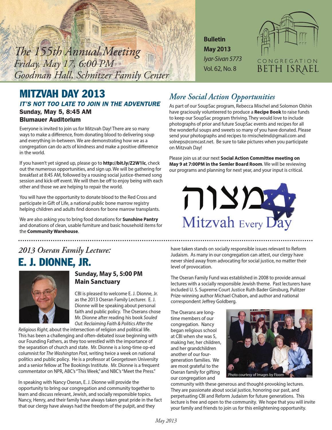 May 2013 Bulletin - Congregation Beth Israel, Portland Oregon by ...