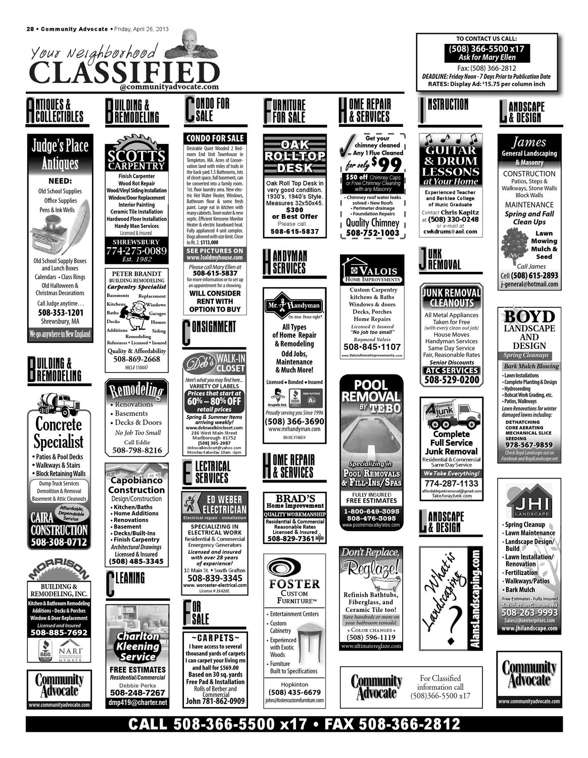 classified.ads.04.26.13 by Newsroom - Issuu