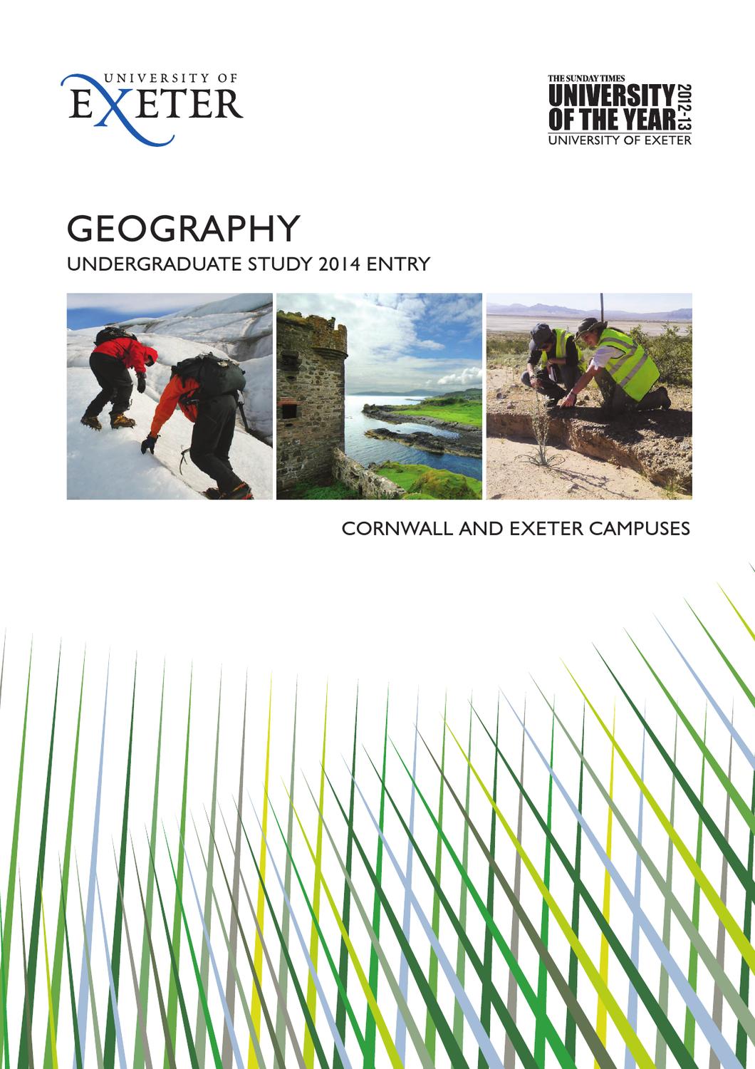 Geography brochure 2014 by University of Exeter - Issuu