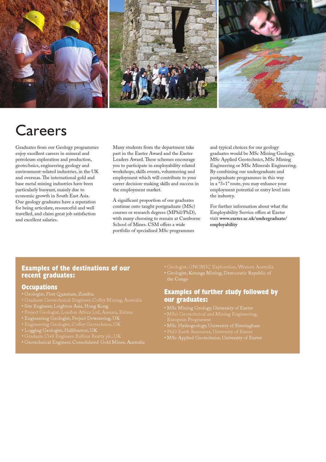 Geology brochure 2014 by University of Exeter - Issuu
