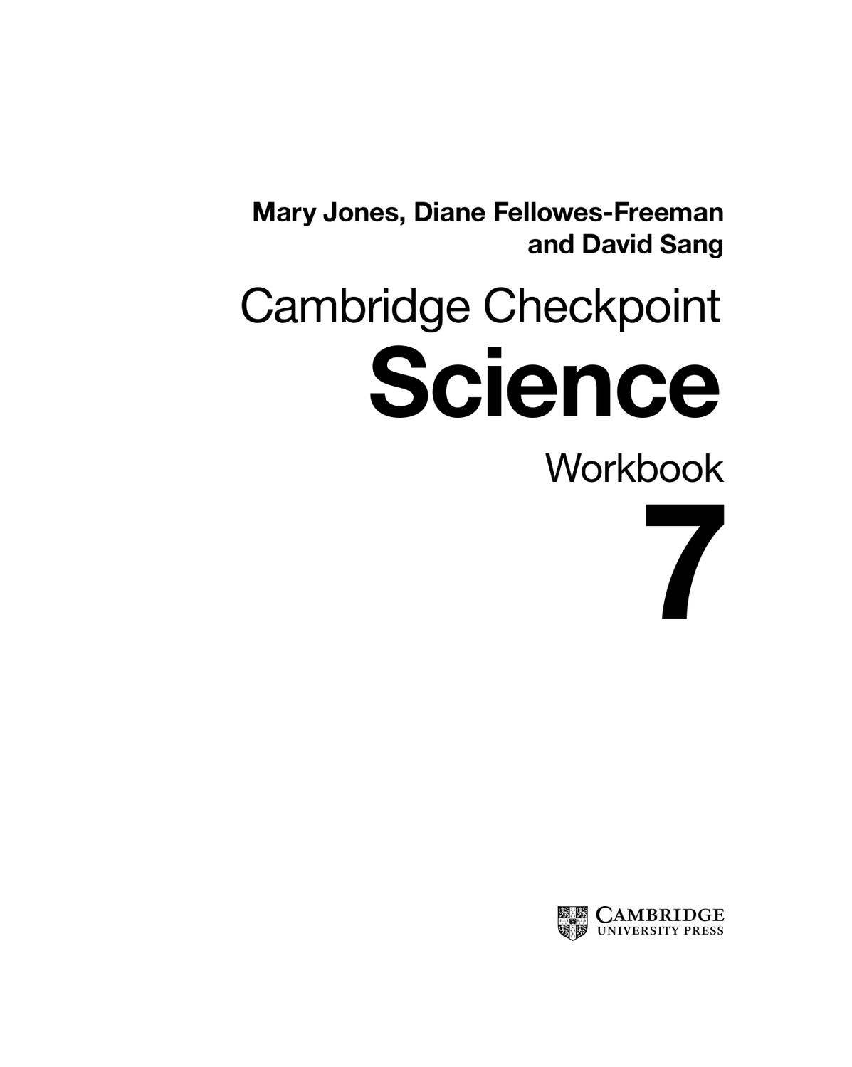 Cambridge Checkpoint Science: Workbook 7 by Cambridge International ...