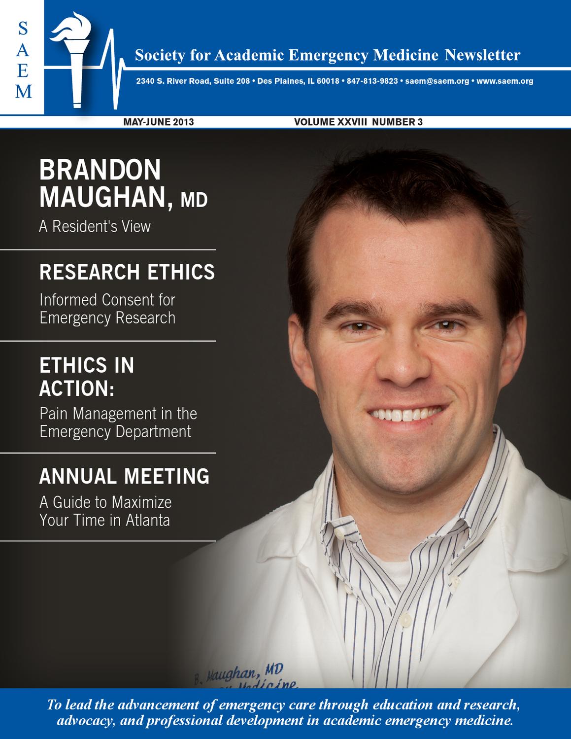 SAEM May-June 2013 newsletter by Society for Academic Emergency ...