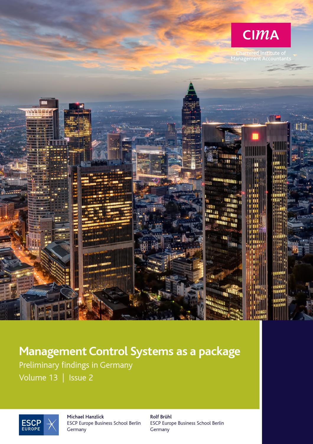 Management Control Systems as a package by Chartered Institute of ...