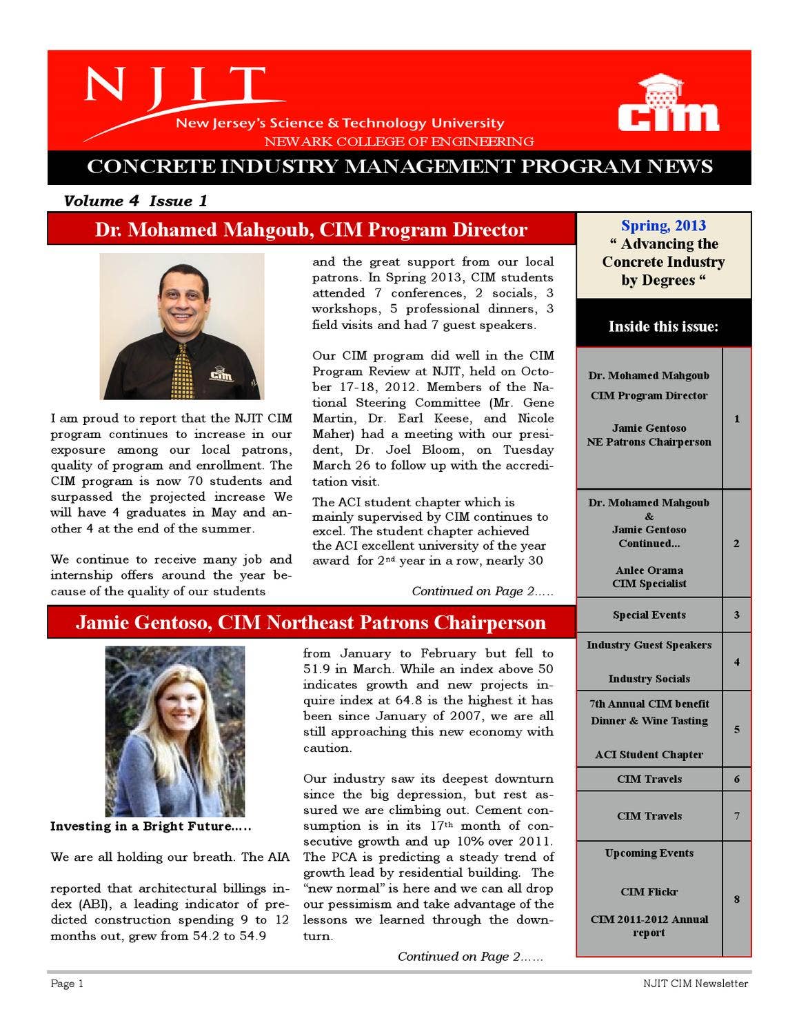 NJIT CIM Newsletter Spring 2013 by NJIT - Issuu