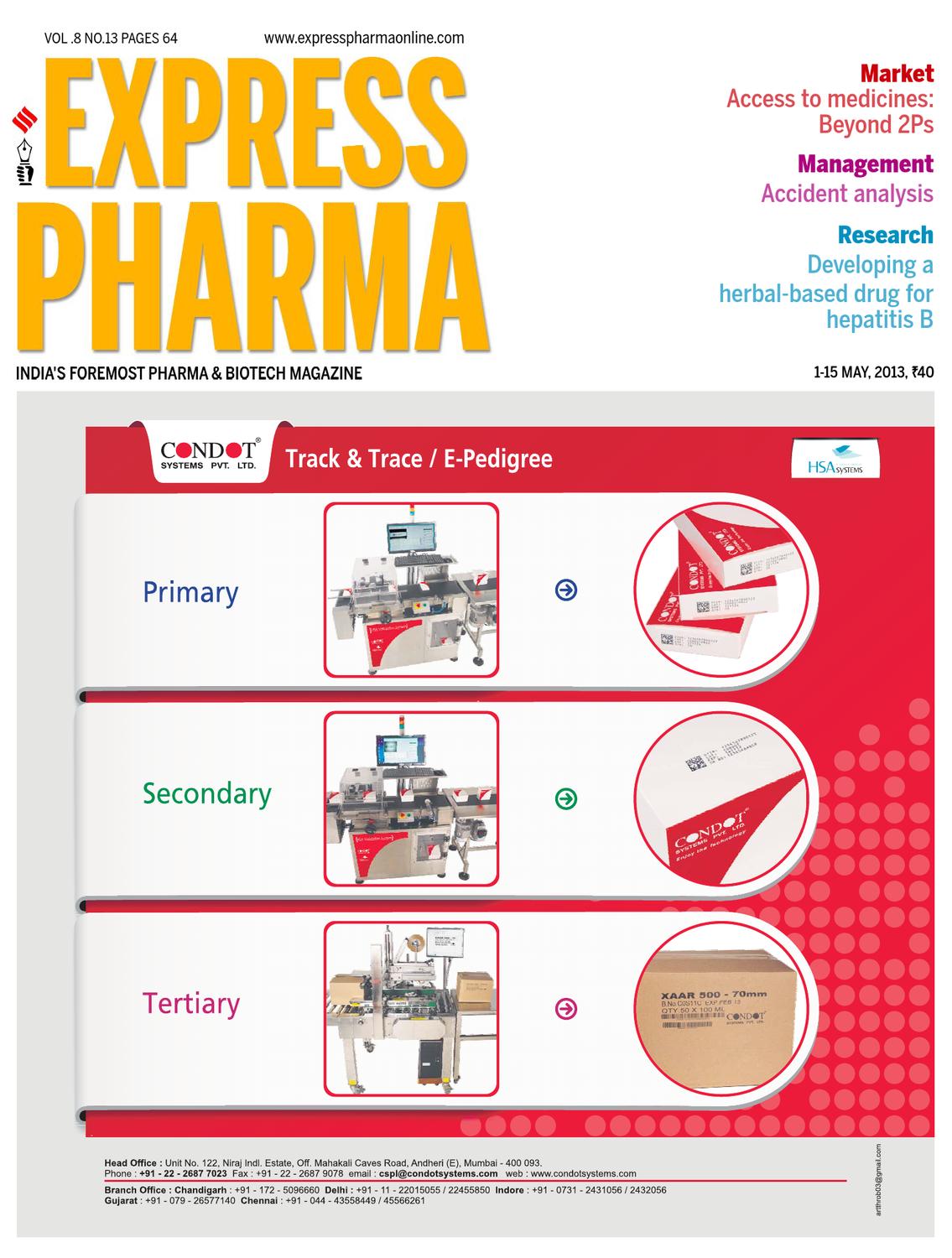 Express Pharma May 1-15, 2013 by Indian Express - Issuu