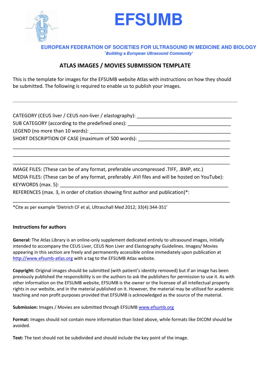 Atlas Media Submission Template by EFSUMB - Issuu