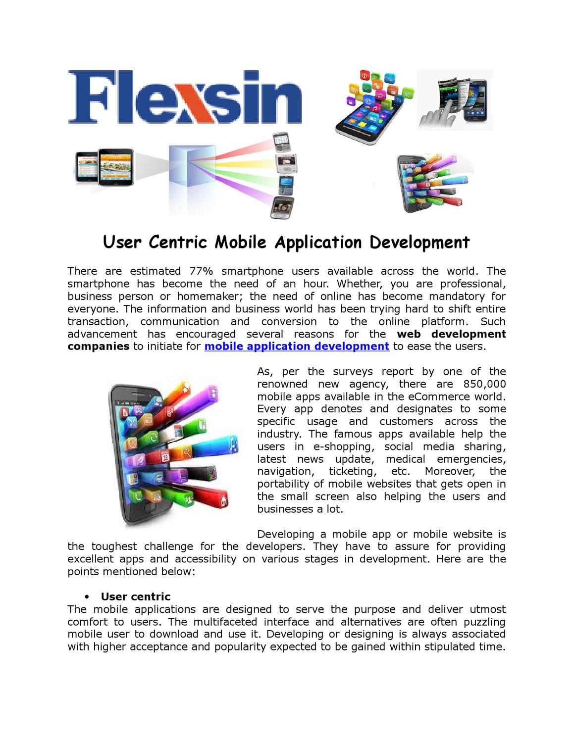 User Centric Mobile Application Development by Flexsin - Issuu