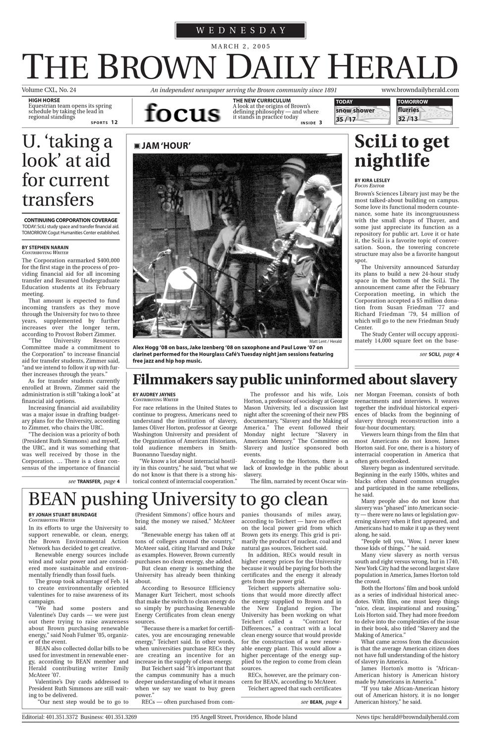 Wednesday, March 2, 2005 by The Brown Daily Herald - Issuu