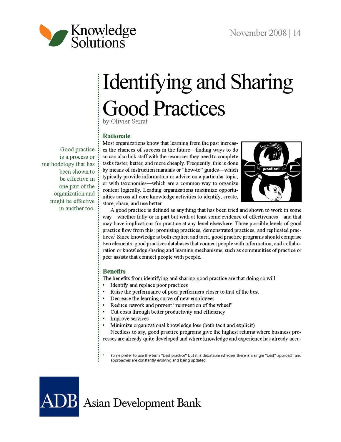 Identifying and Sharing Good Practices by Olivier Serrat - Issuu