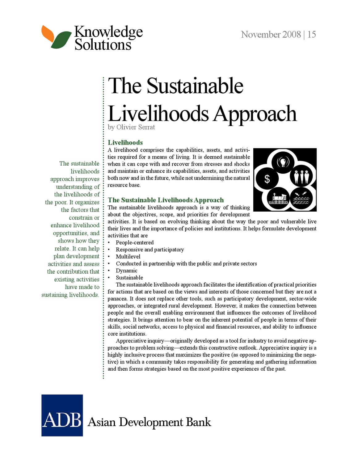 The Sustainable Livelihoods Approach by Olivier Serrat - Issuu