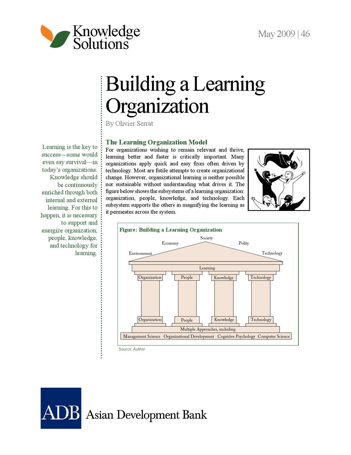 Building a Learning Organization by Olivier Serrat - Issuu