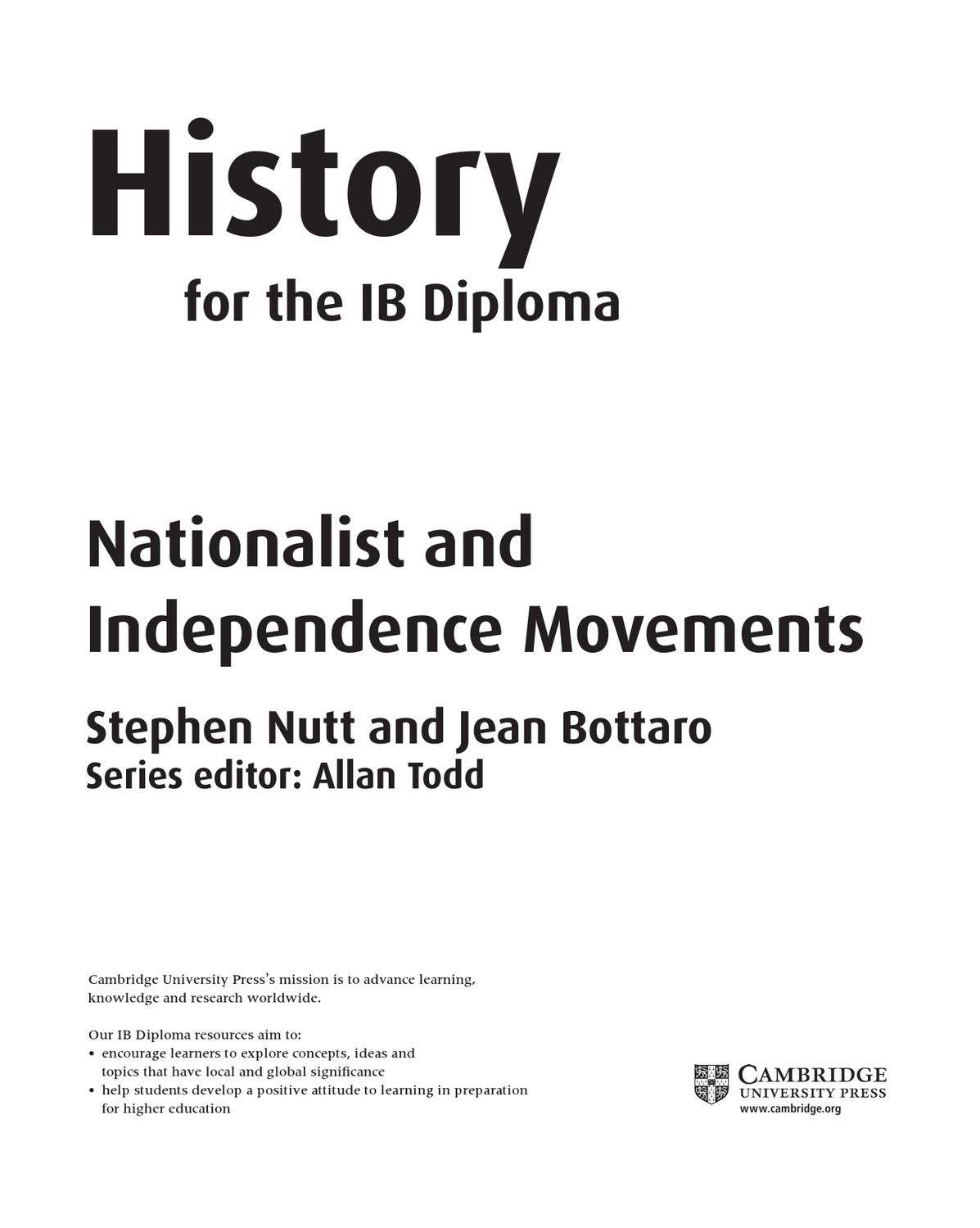 History for the IB Diploma: Nationalist and Independence Movements by ...