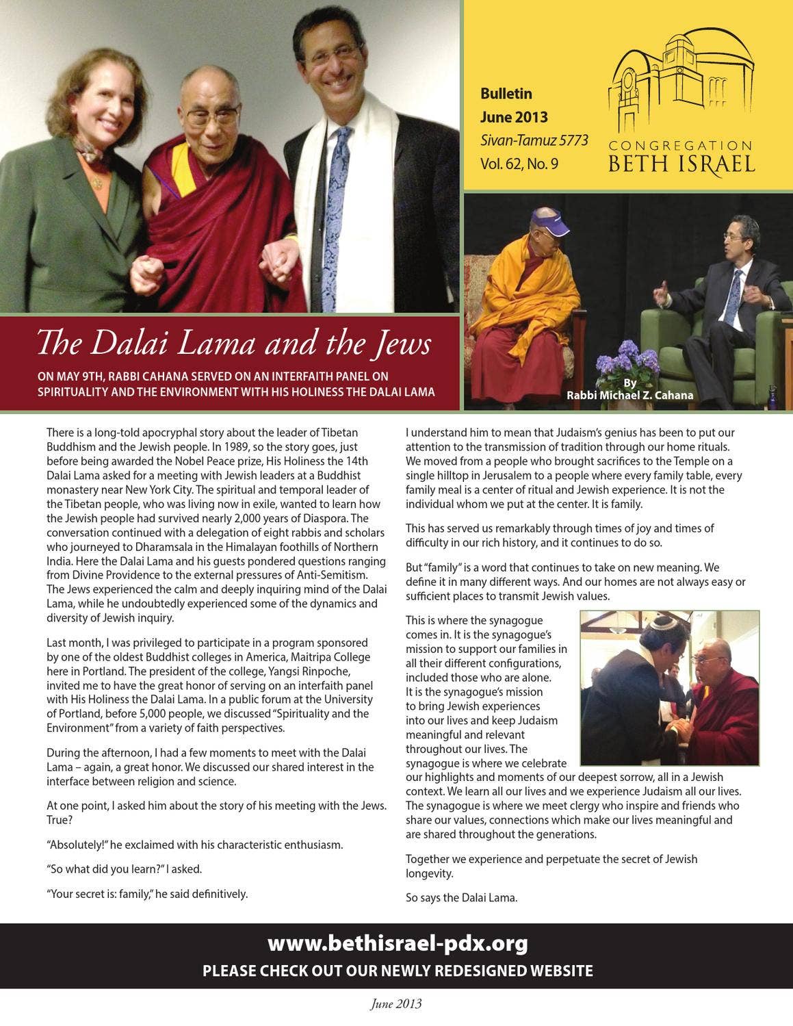 June 2013 Bulletin - Congregation Beth Israel, Portland Oregon by ...