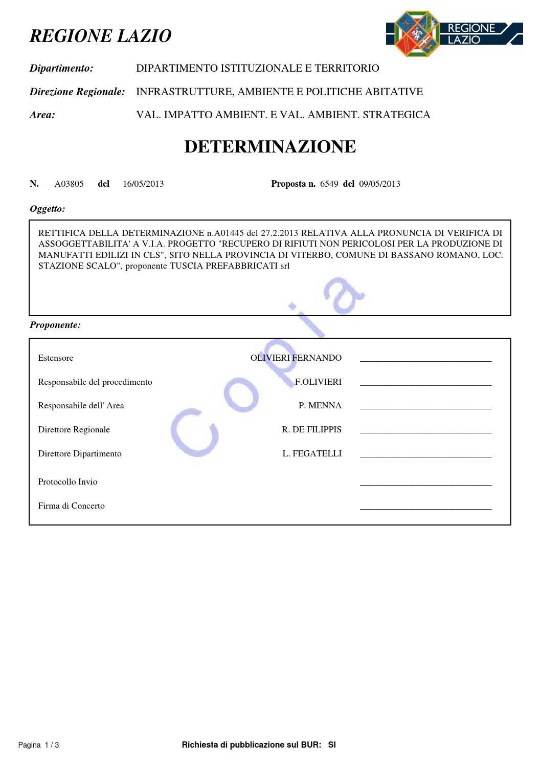 Rettifica determina regione lazio by il tacco d'italia - Issuu