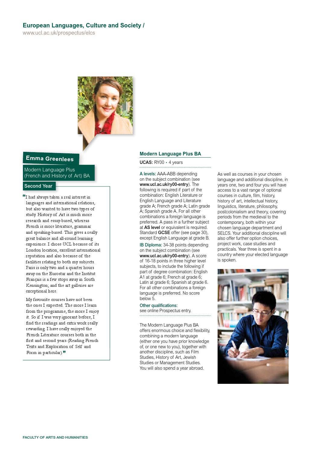 UCL Undergraduate Prospectus 2014 entry by UCL: London's Global ...