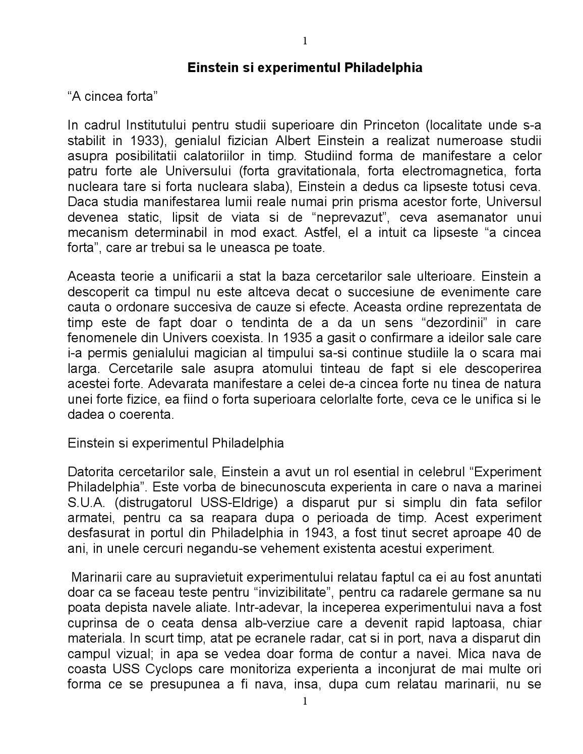 Einstein si experimentul philadelphia by ACCMRR - Issuu