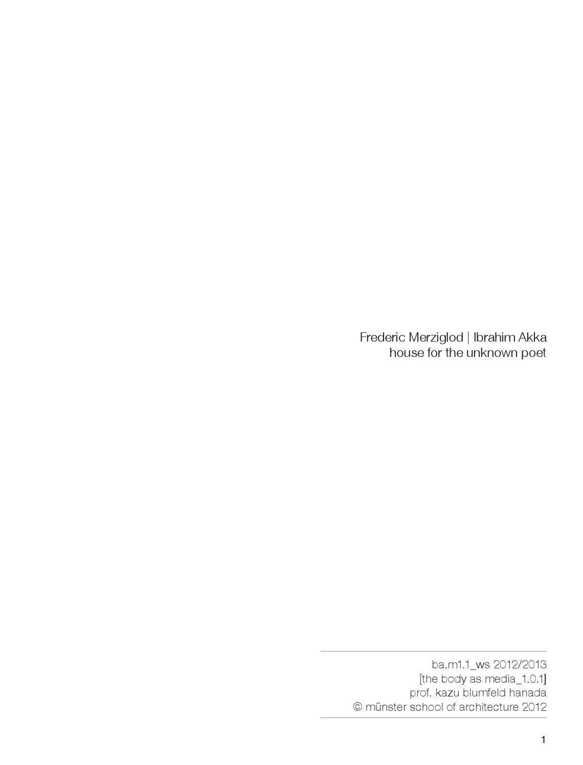 Dokumentation [house for the unknown poet] by team blumfeld - Issuu