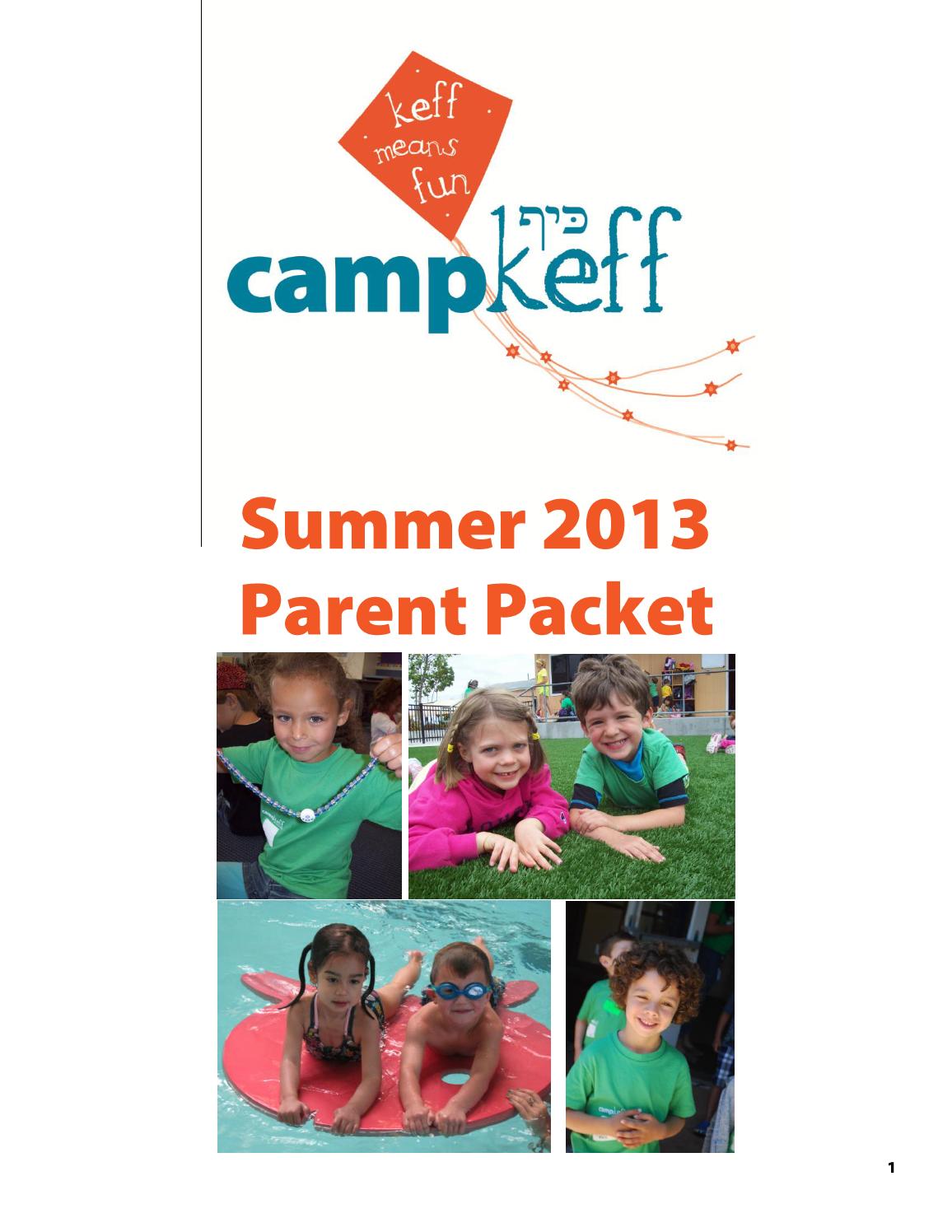 Camp keff parent packet summer 2013 by PJCC - Peninsula Jewish ...