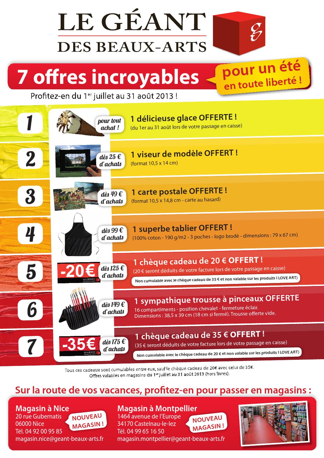 Pub été magasins 2013 by Le Géant des Beaux-Arts - Issuu