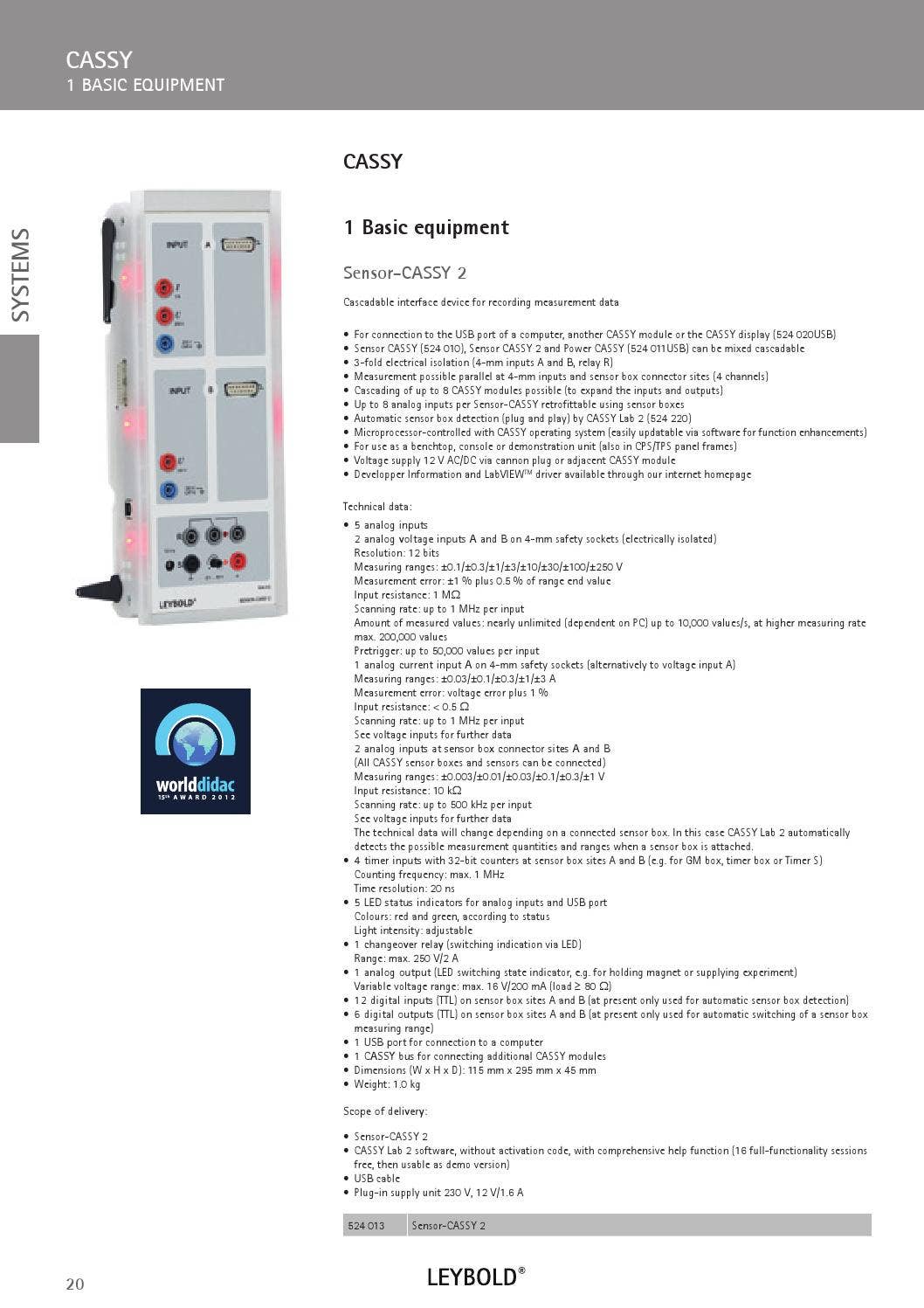 CASSY system by LD Didactic GmbH - Issuu