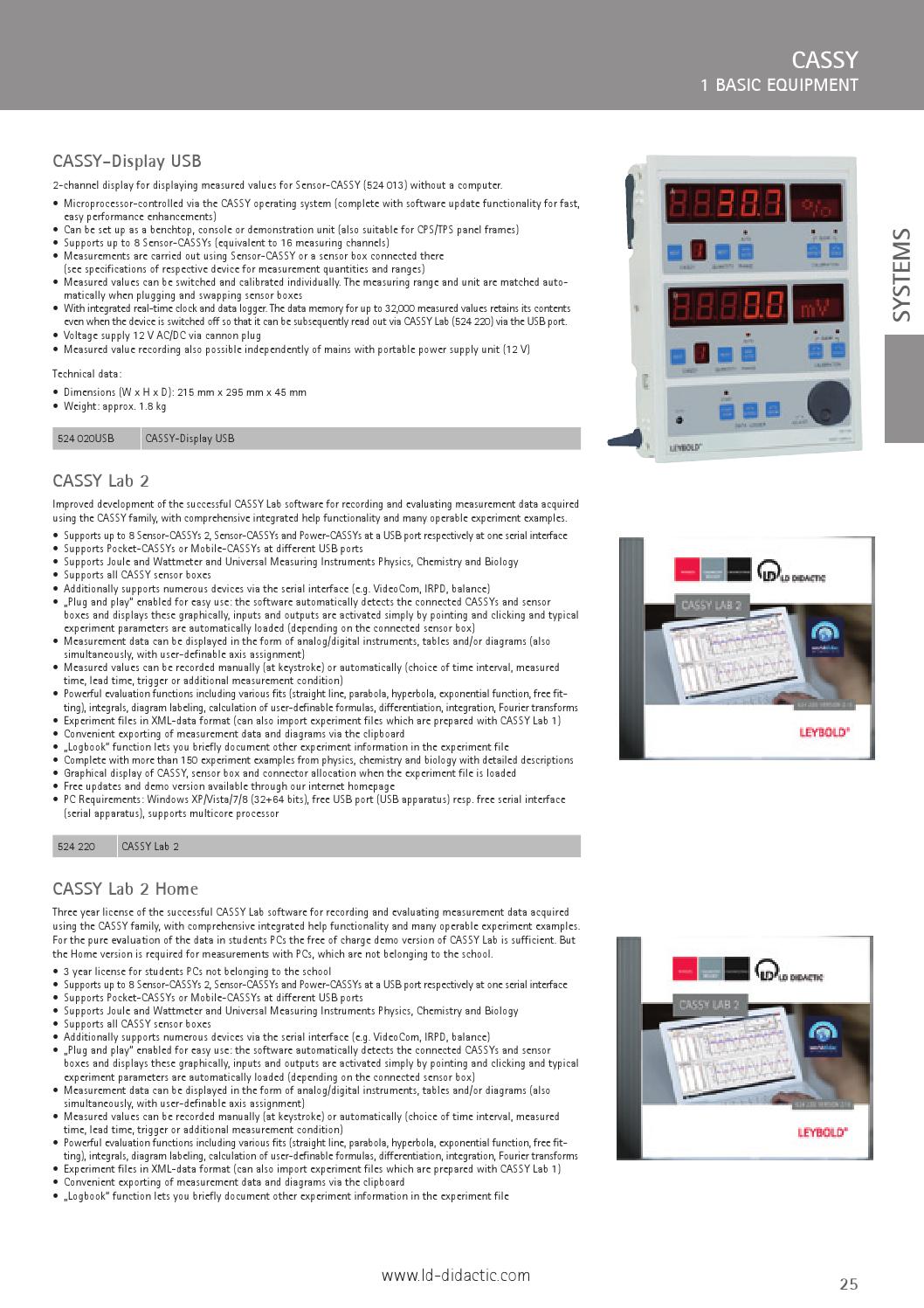CASSY system by LD Didactic GmbH - Issuu